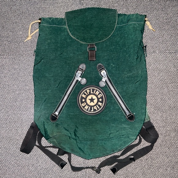 Kipling | Bags | Vintage Kipling Green Backpack Unisex Rare | Poshmark